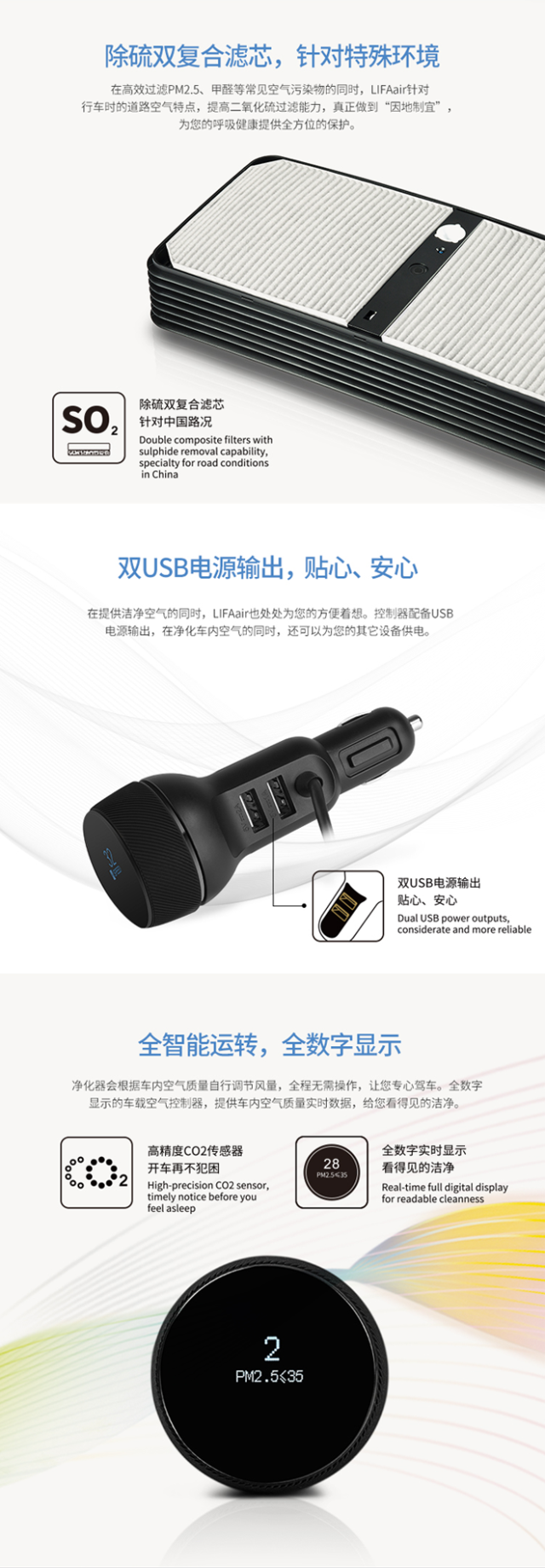 LIFAair LAC100 车载空气净化器_消费众测_什么值得买