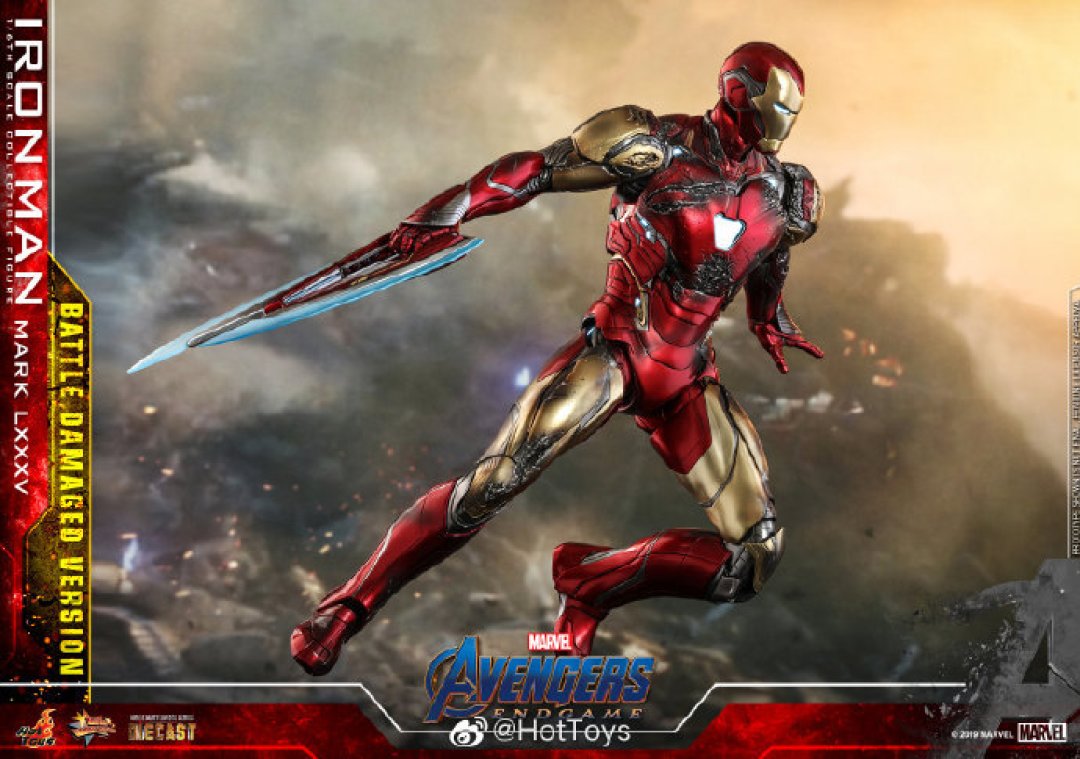 玩模总动员：HT《复联4》钢铁侠MK 85(战损版)公开！配备LED纳米手套、新头雕及特别版送透明盾_欧美动漫周边_什么值得买