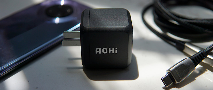 个头小，能量大，Aohi 65W氮化镓快充PD充电器_充电器_什么值得买