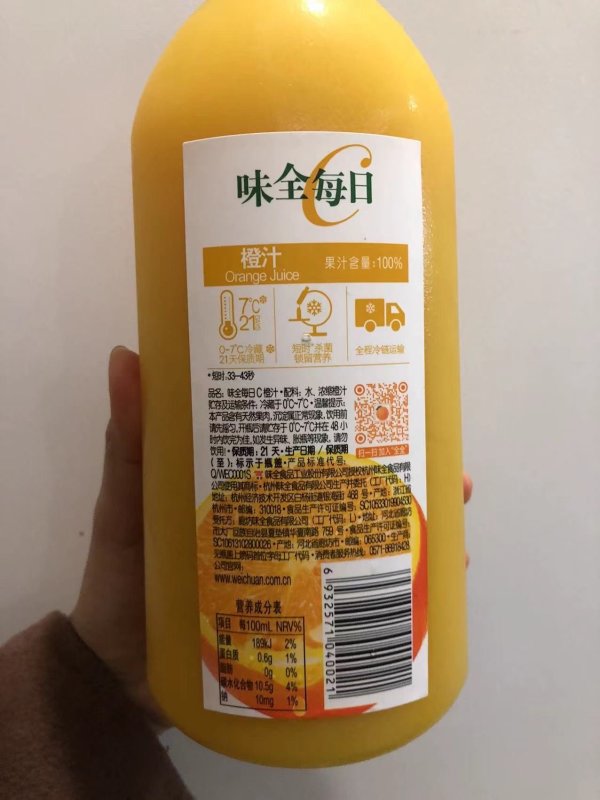 味全NFC果汁_WEICHUAN 味全 每日C鲜橙汁 1000ml多少钱-什么值得买