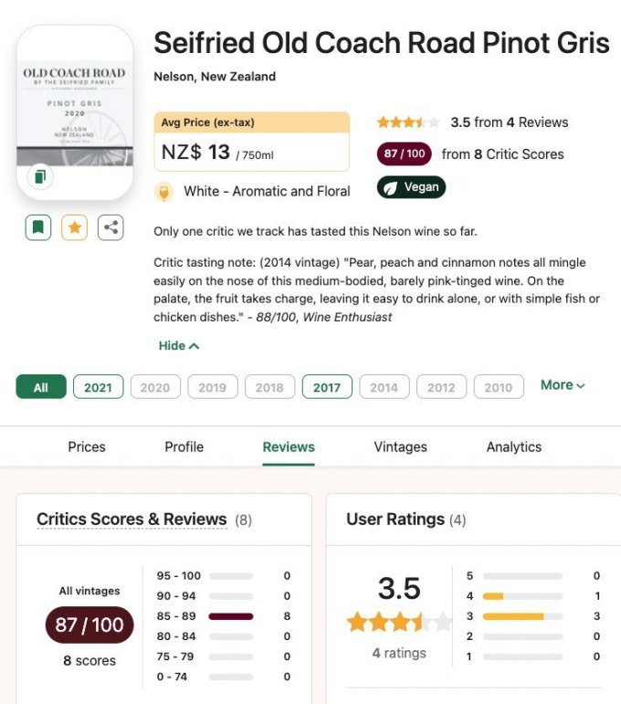 🥂 | Old Coach Road Pinot Gris 这货真值_什么值得买