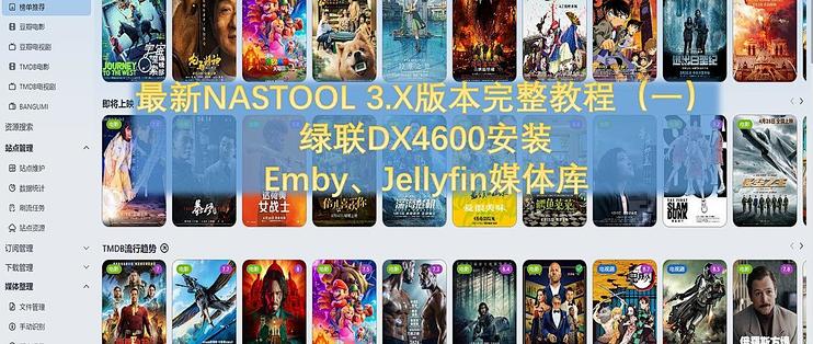 最新NASTOOL 3.X版本完整教程（一）绿联DX4600安装emby、jellyfin媒体库_NAS存储_什么值得买