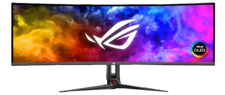 华硕展出 ROG Swift OLED PG49WCD 顶级屏，49英寸超宽“带鱼”屏、石墨烯散热_显示器_什么值得买