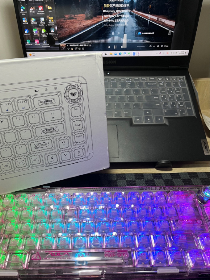 狼蛛F68键盘怎么样 浅晒一下新买的键盘｜冰透粉真的绝_什么值得买