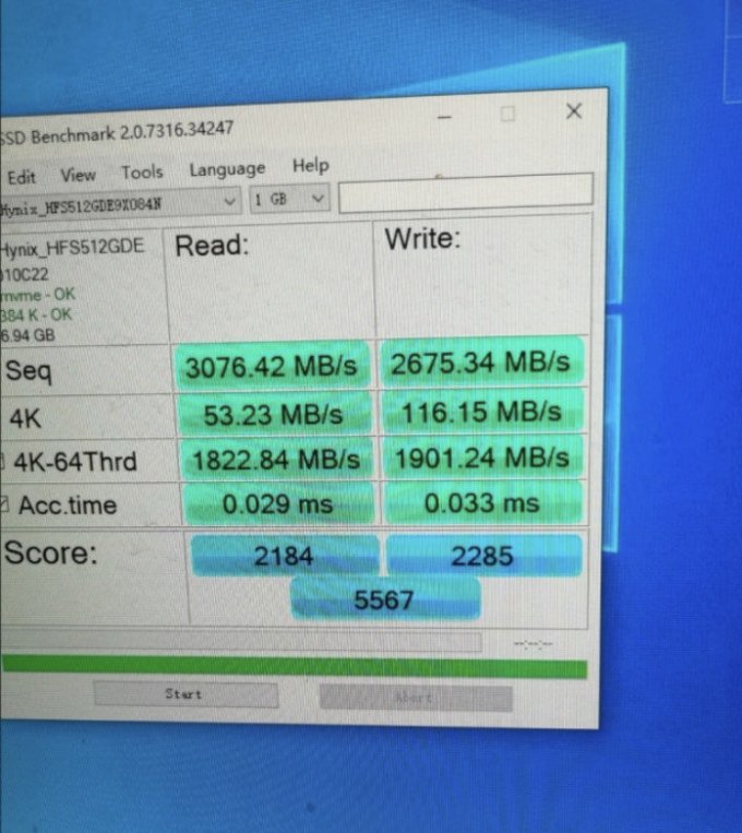 海力士pc711，没想到跑分还真挺高_什么值得买