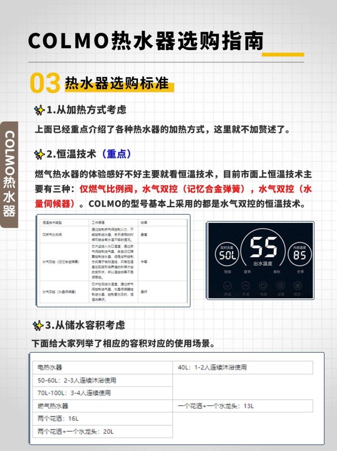 一文教你选对COLMO燃气热水器/电热水器_什么值得买