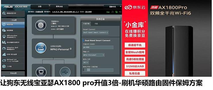 让狗东无线宝亚瑟AX1800 pro升值3倍-刷机华硕固件方案_路由器_什么值得买