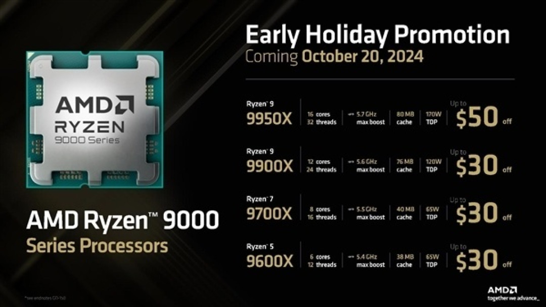 AMD 锐龙 9000 系列全线降价 150-300 元！_CPU_什么值得买