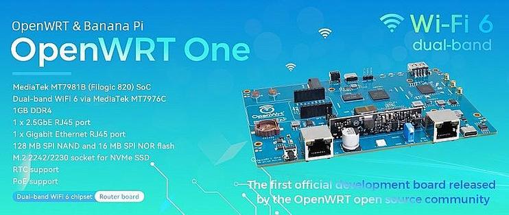OpenWrt 开源社区20年来第一块官方开发板：OpenWrt One Wifi6路由器，与Banana Pi社区合作_路由器_什么值得买
